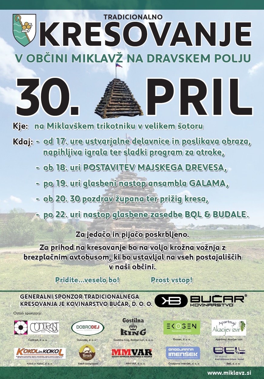 VABILO NA TRADICIONALNO KRESOVANJE V OBČINI MIKLAVŽ NA DRAVSKEM POLJU ...